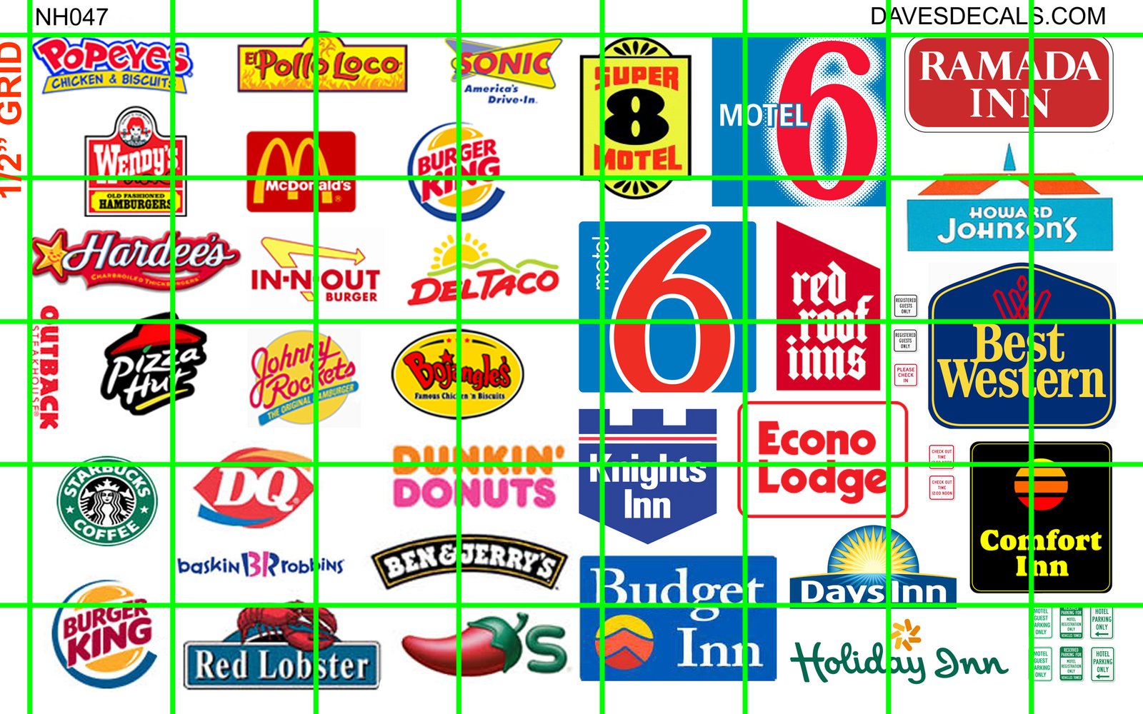 NH047 N SCALE HALF SETS – MODERN BUSINESSES, FAST FOOD AND HOTEL/MOTEL ...