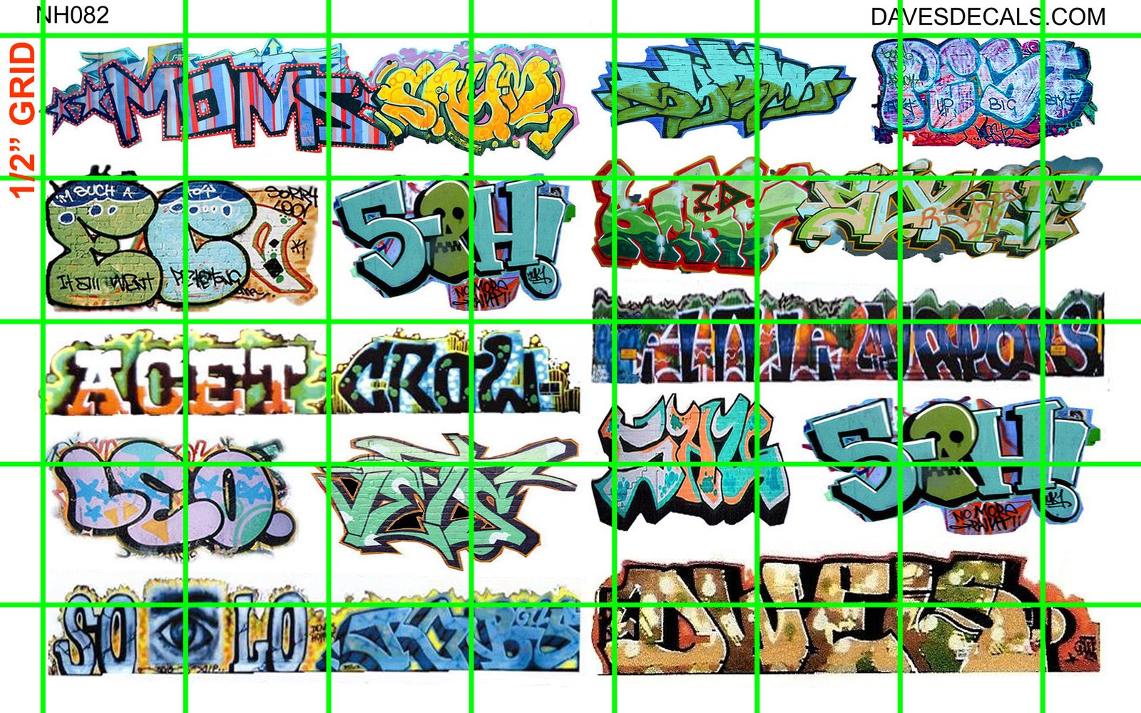 NH082 N SCALE – ASSORTED GRAFFITI FOR WALLS, TRUCKS AND TRAIN CARS SET ...