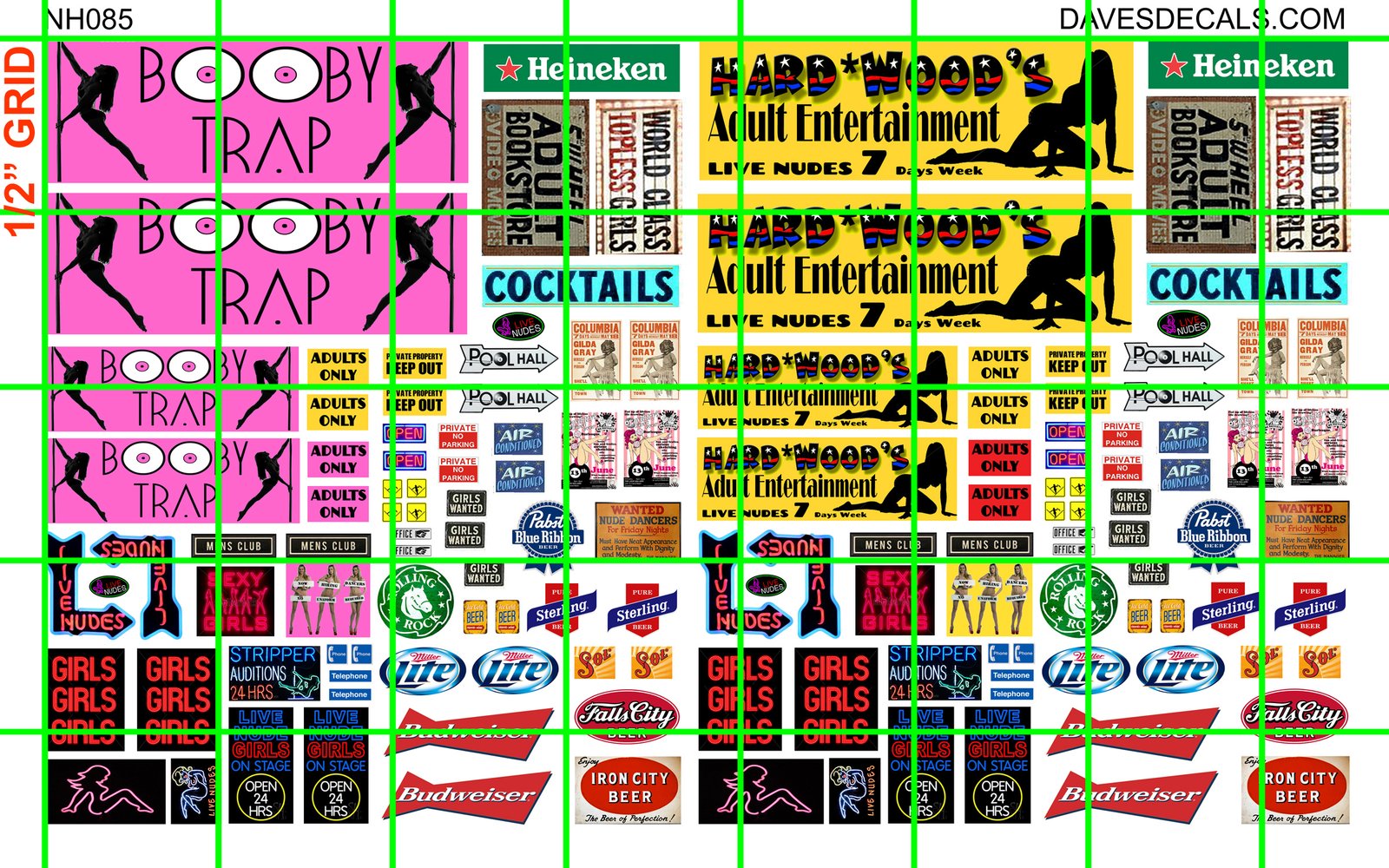 NH085 N SCALE – BOOBY TRAP AND HARD WOOD’S STRIP CLUB SIGNAGE AND MORE ...