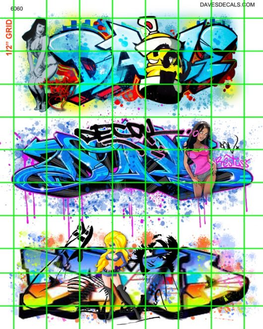 6060 – GRAFFITI – COLORFUL MODERN TRAIN CAR, TRUCK, BOXCAR, WALL ...